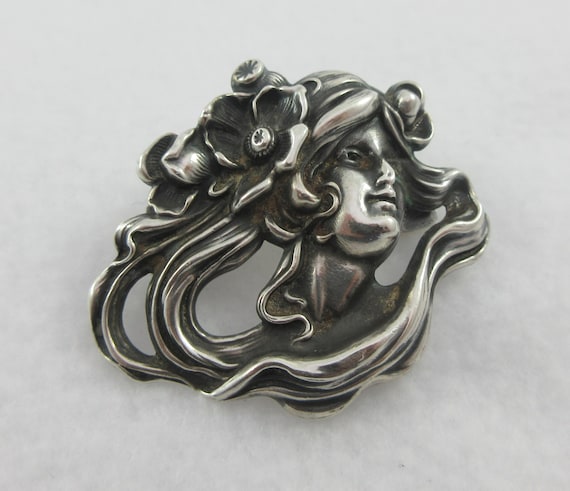Antique William Kerr Sterling Silver Art Nouveau Woma… - Gem