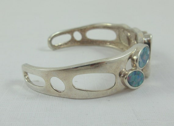 Whitney Kelly Sterling Silver Blue Mosaic Opal Cuff B… - Gem