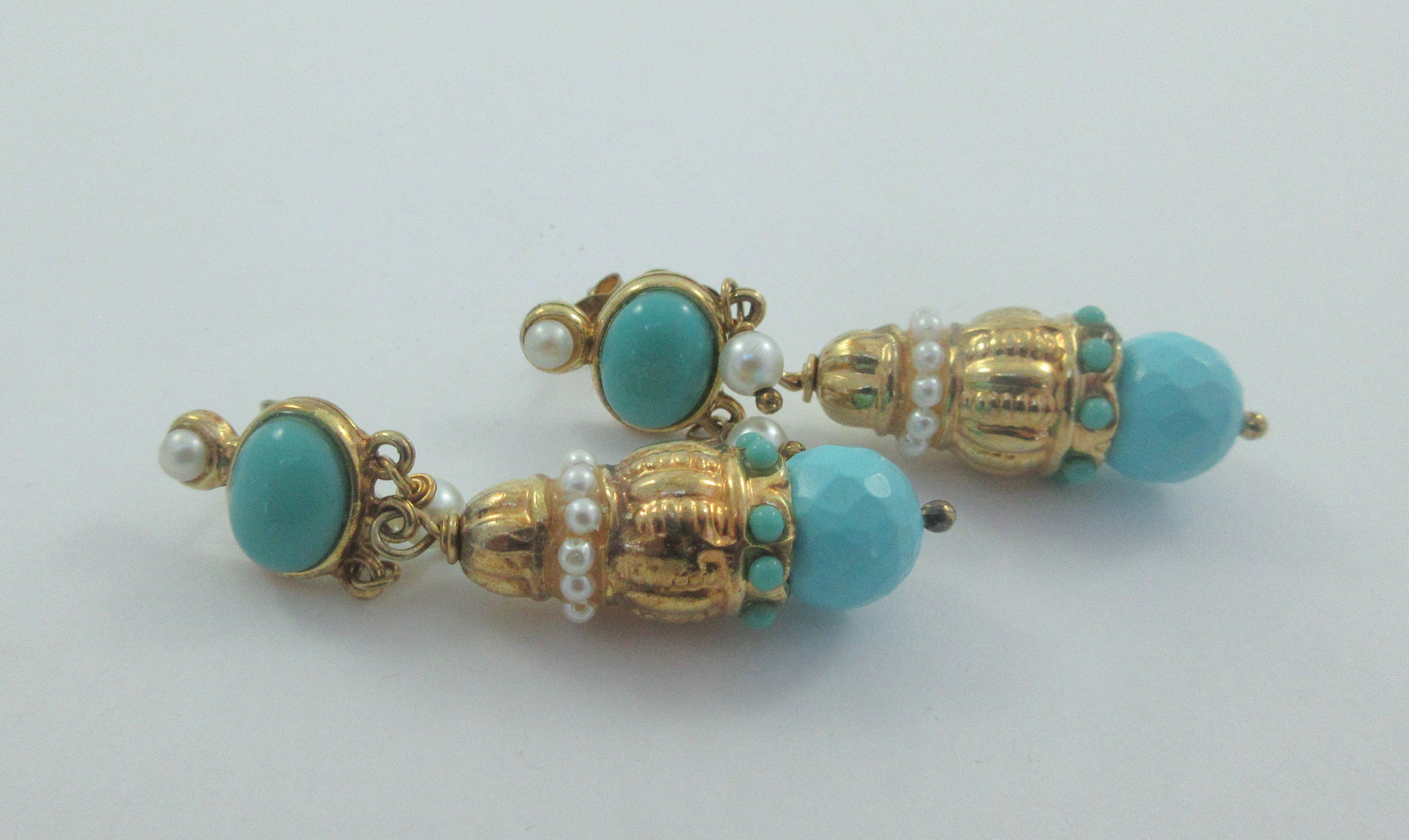 Statement Marcello Fontana Gold Over Sterling Silver Blue Glass Faux ...