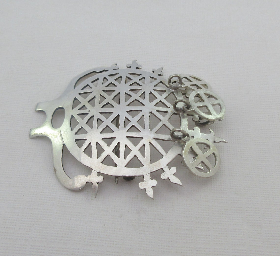 Turkey 800 Silver Hittite Sun Disk Brooch or Pendant C | Etsy