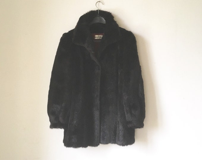 Vintage 70s Faux Mink Fur Coat Jacket Luxury Made in France M - Etsy