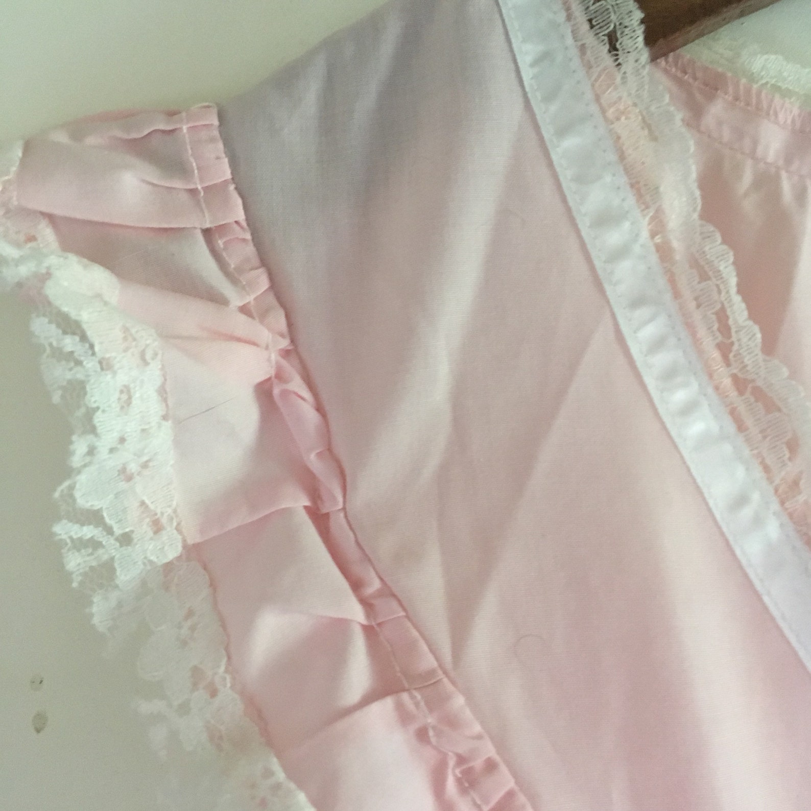 Vintage Baby Pink Ruffle Lace Trim Pregnancy Vintage Night - Etsy