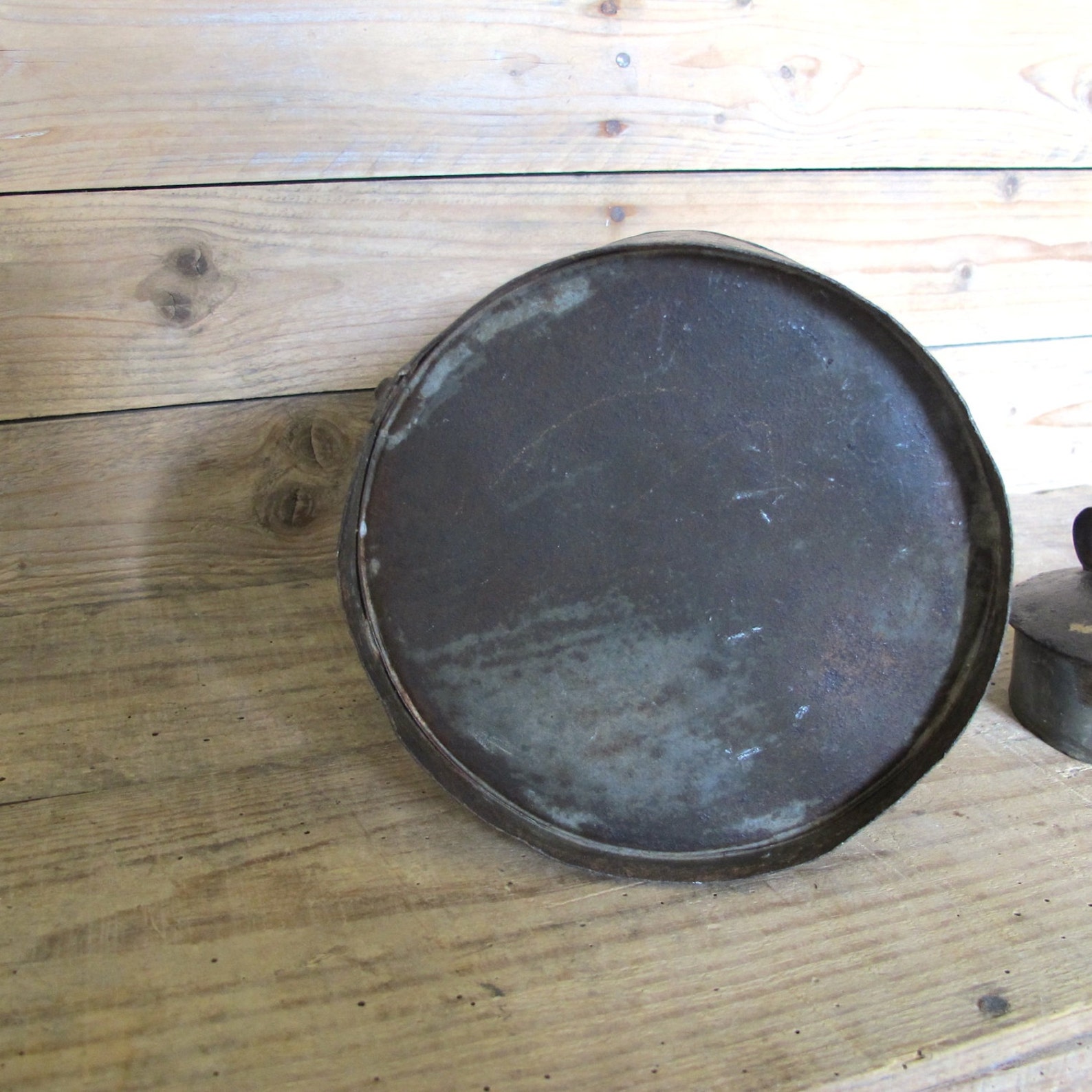 Antique French rusty metal handle pot cantina canister bottle | Etsy