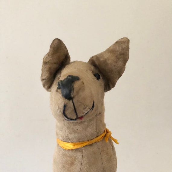 Antique 1900s Dog Straw Stuffed Plush Children Toy | Etsy