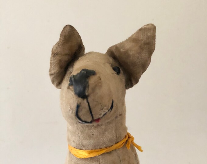 Antique 1900s Dog Straw Stuffed Plush Children Toy - Etsy