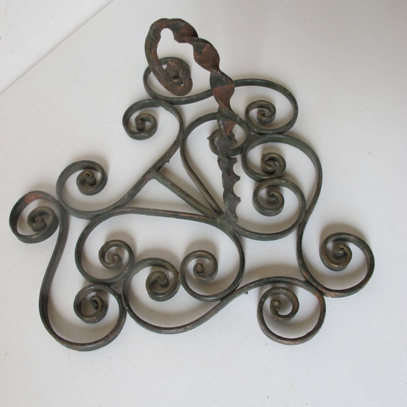 Vintage Wrought Forged Iron Wall Hook Bracket for Flower Pot - Etsy