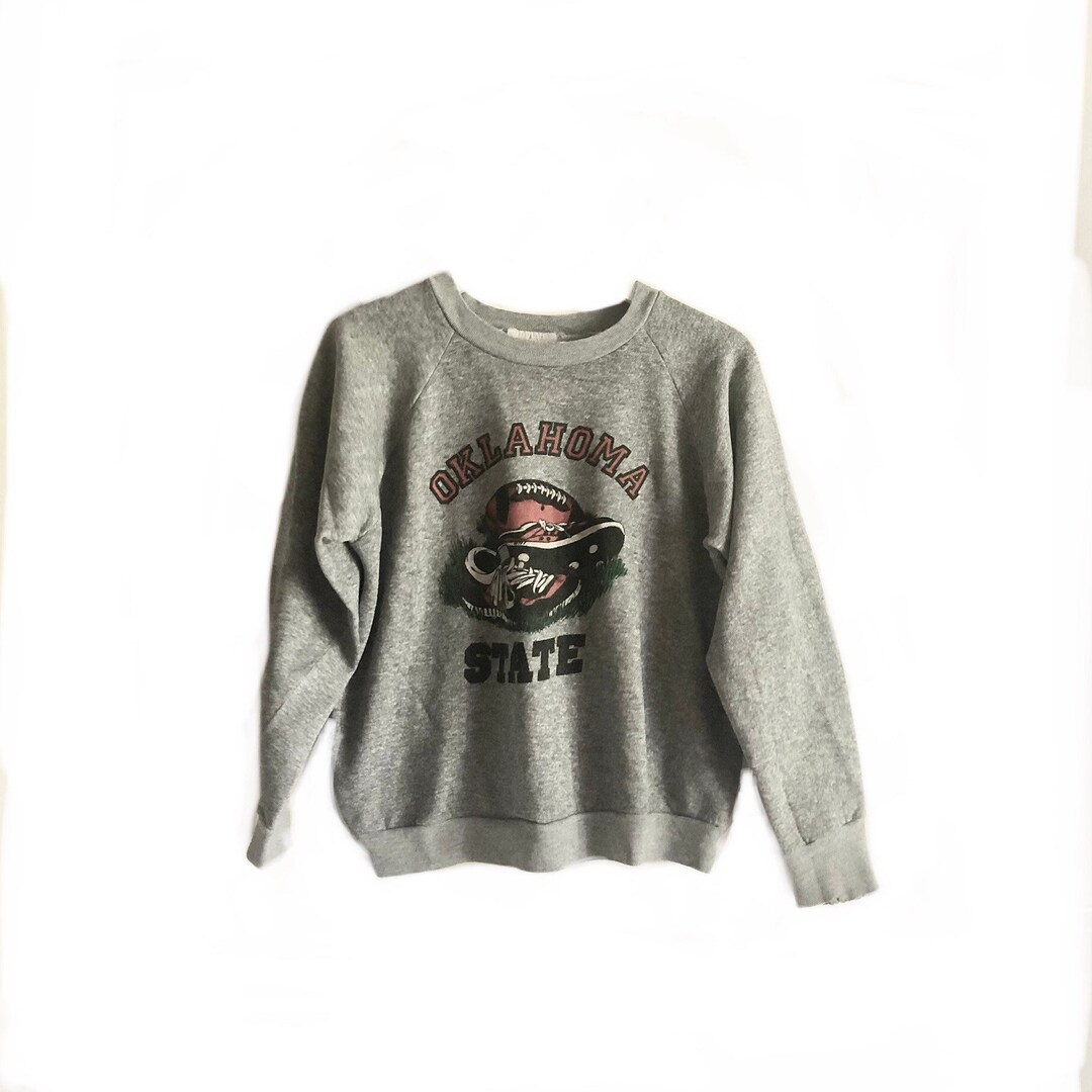 Very Rare 70s Oklahoma State Heather Grey Sport Sweatshirt • Made in ...