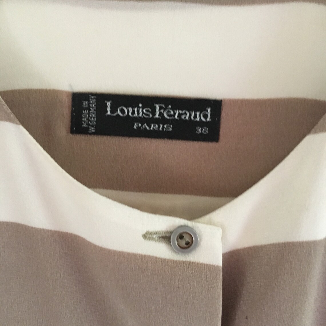 LOUIS FERAUD Silk Beige Striped Minimalist Shirt Dress - Etsy