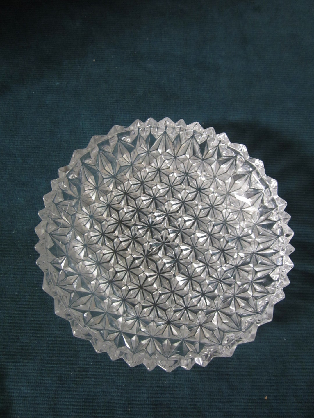 Vintage Glass Bowl, Sawtooth Rim, Diamond Floral Pattern, 6 Inches ...