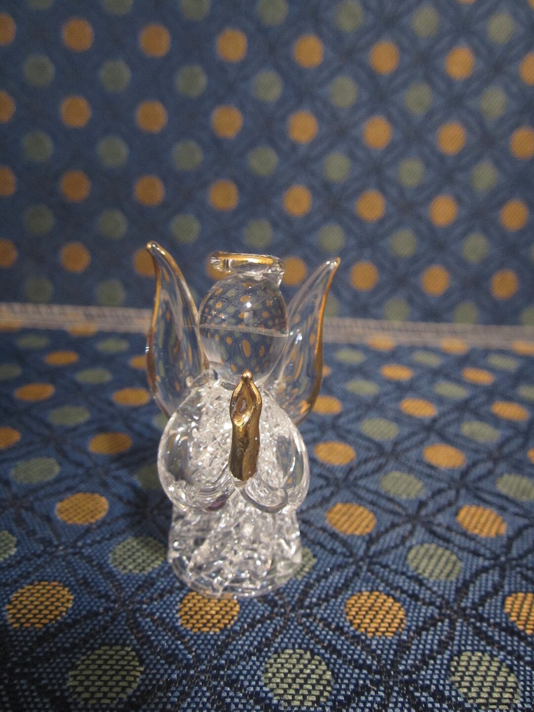 Angel Filigree Glass Figurine, Prayer Angel, 2 Inches Tall, Gold Halo ...