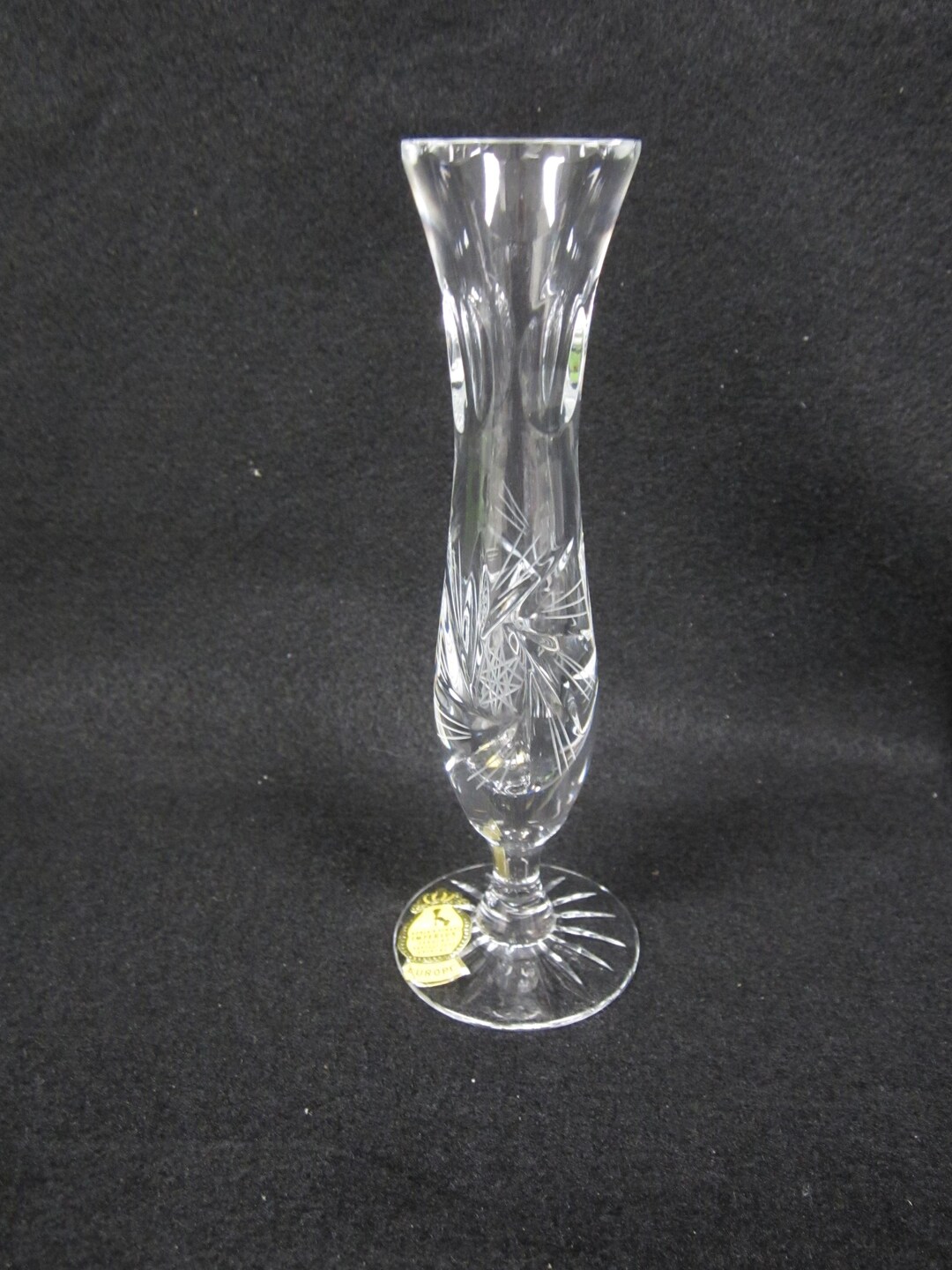 Imperlux Europe, Crystal Bud Vase, Starburst Pattern, Footed Base, 6 ...