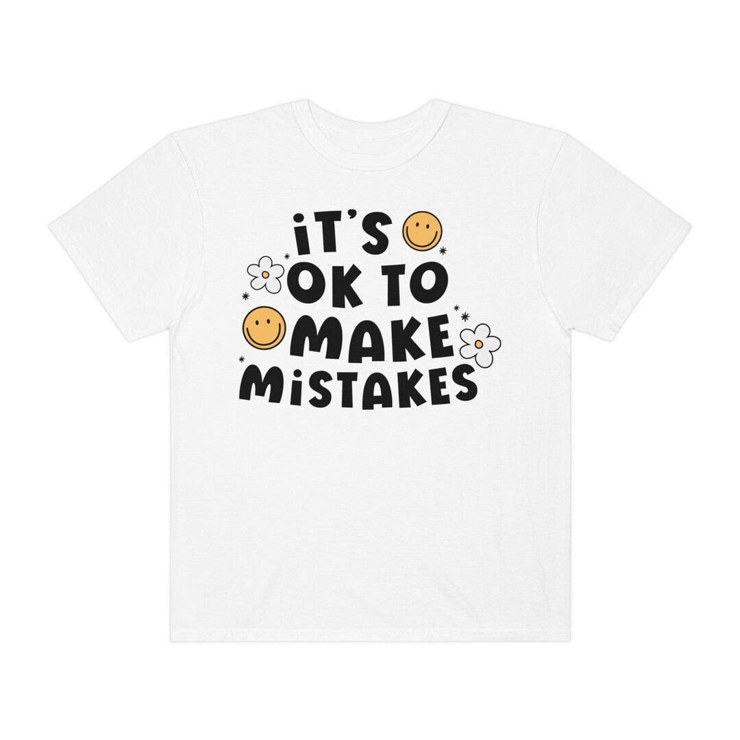 It's Okay to Make Mistakes Retro Groovy Smiley Face Flowers Forgiveness ...