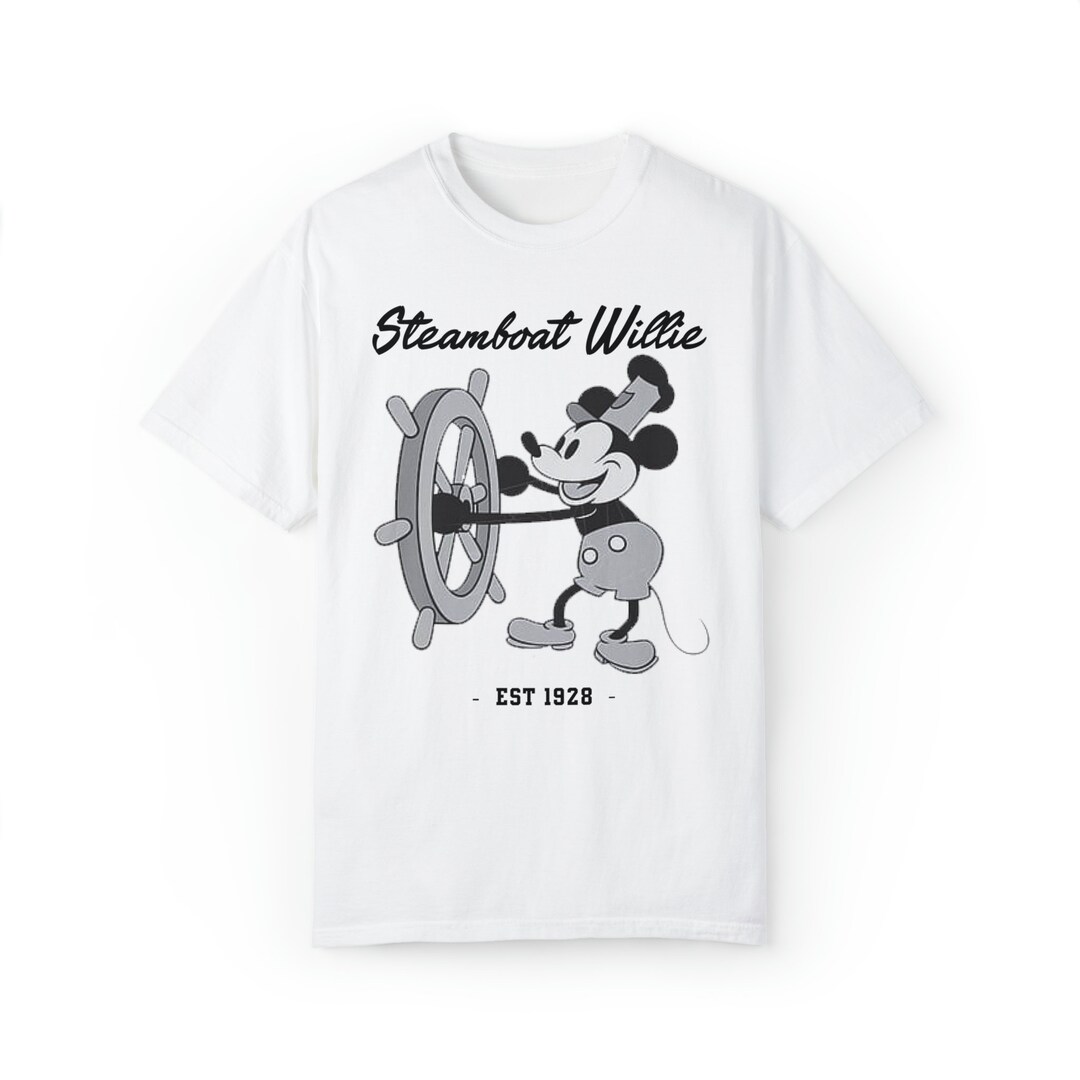 Steamboat Willie Est 1928 Black and White Iconic Boat Scene Unisex ...
