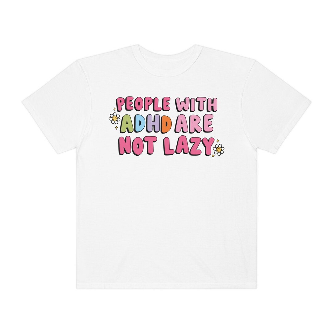 People With ADHD Aren't Lazy Retro Groovy Flowers Mental Health ...