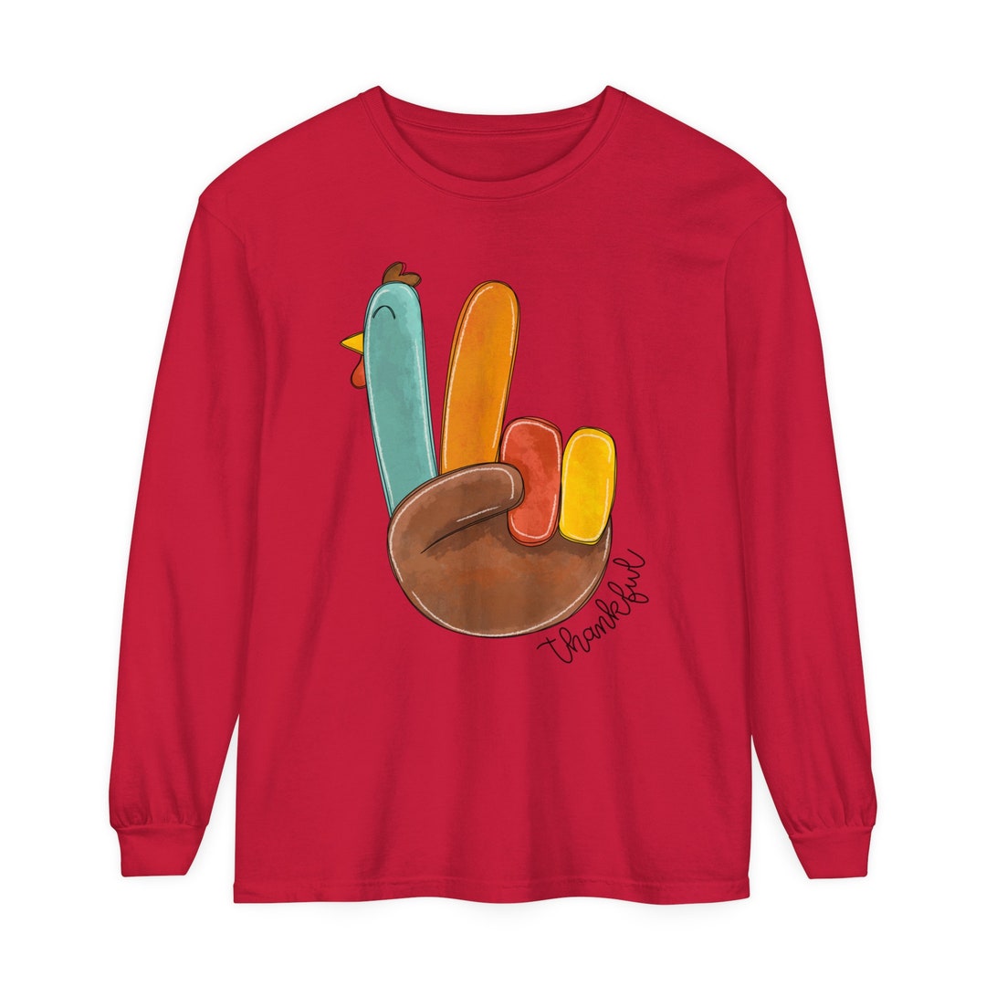 Turkey Peace Sign Thankful Thanksgiving Fall November Cute Teacher Mom ...