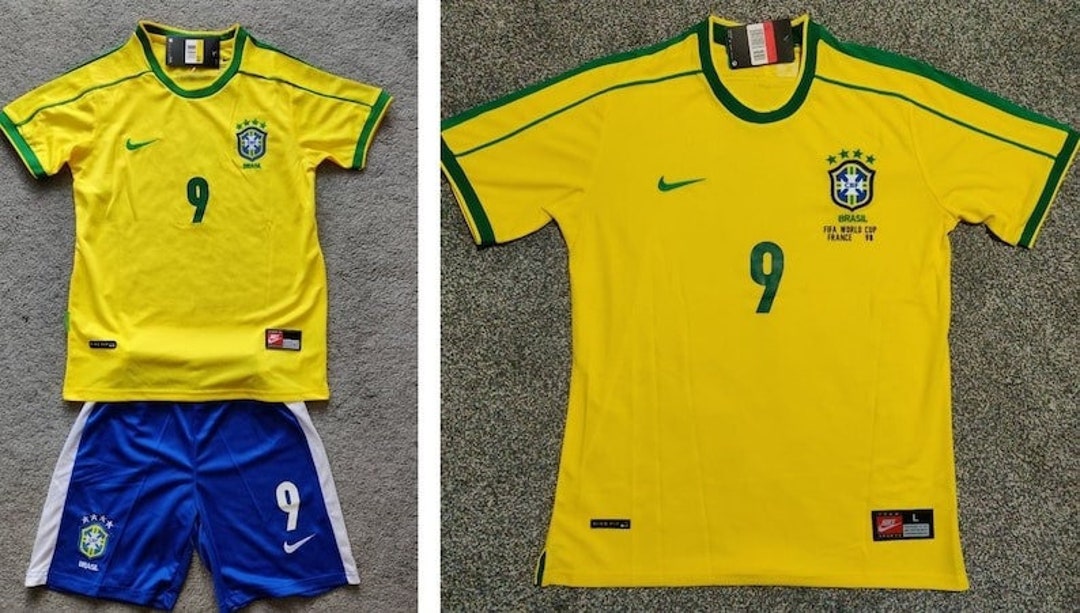 BRAZIL 1998 Retro Adults Youth Kids Kit Rare Classic World Cup France ...