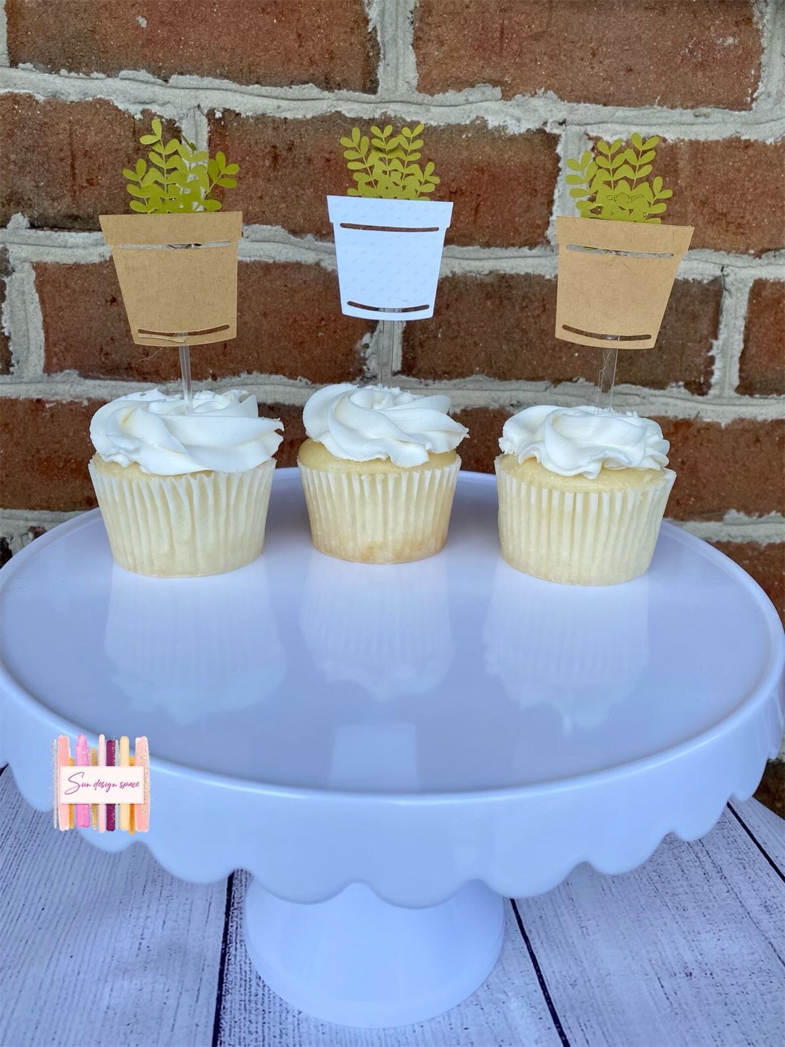 Plant Cupcake Toppers, Flower Pot Topper, Plant Theme Baby Shower ...