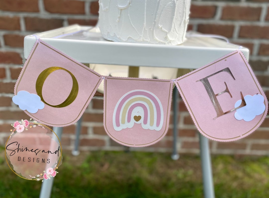 Rainbow Birthday Banner, Boho Rainbow Theme Decorations, Baby First ...