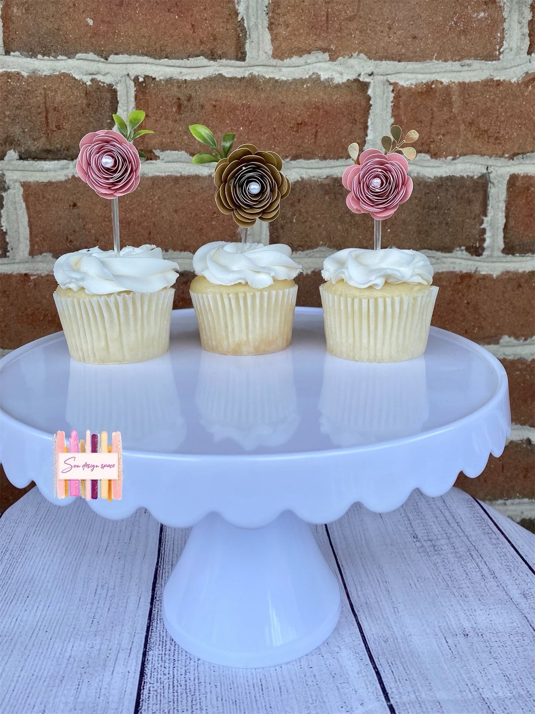 Rose Gold Cupcake Toppers, Shimmer Cupcaketoppers, Gold Cupcake Toppers ...