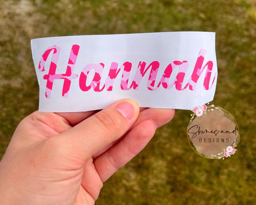 Pink Cheetah Print Name Decal Personalized Name Decal Vinyl - Etsy