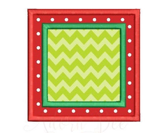 Square Frame Applique Embroidery Design Instant Download - Etsy