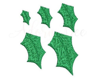 Mini Holly Embroidery Design 5 Sizes Christmas Winter - Etsy