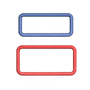 Rounded Rectangle Applique Name Tag Frame Embroidery Design - 2 Sizes ...