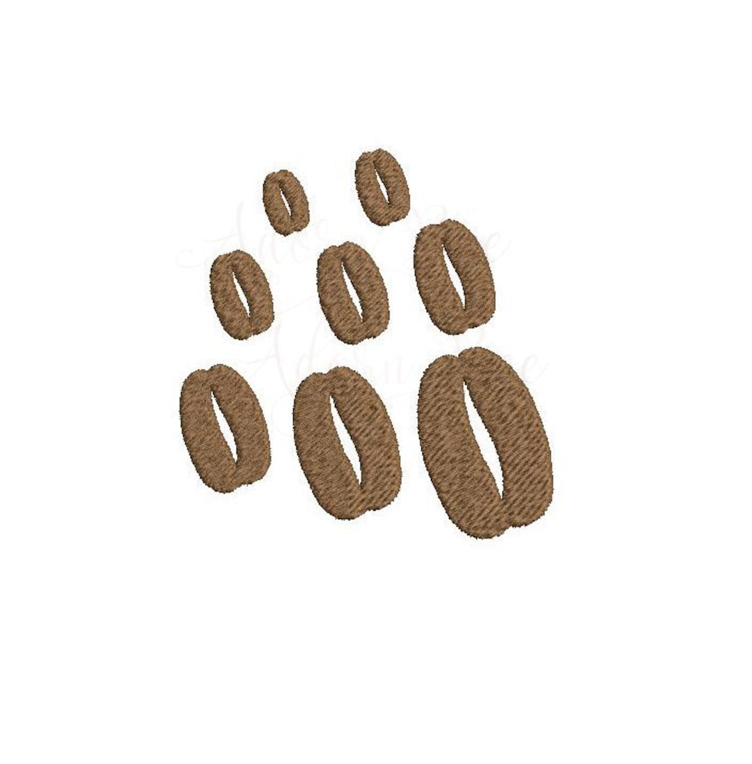 Coffee Bean Embroidery Design - 8 Sizes - Mini Bean - Dst Exp Hus Jef ...