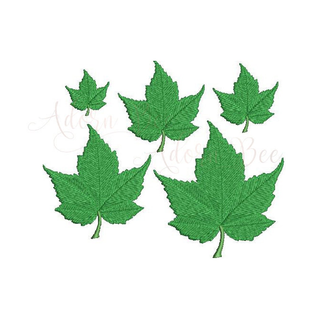 Leaf Embroidery Design - 5 Sizes - Mini Leaves Spring Autumn Fall - Dst ...