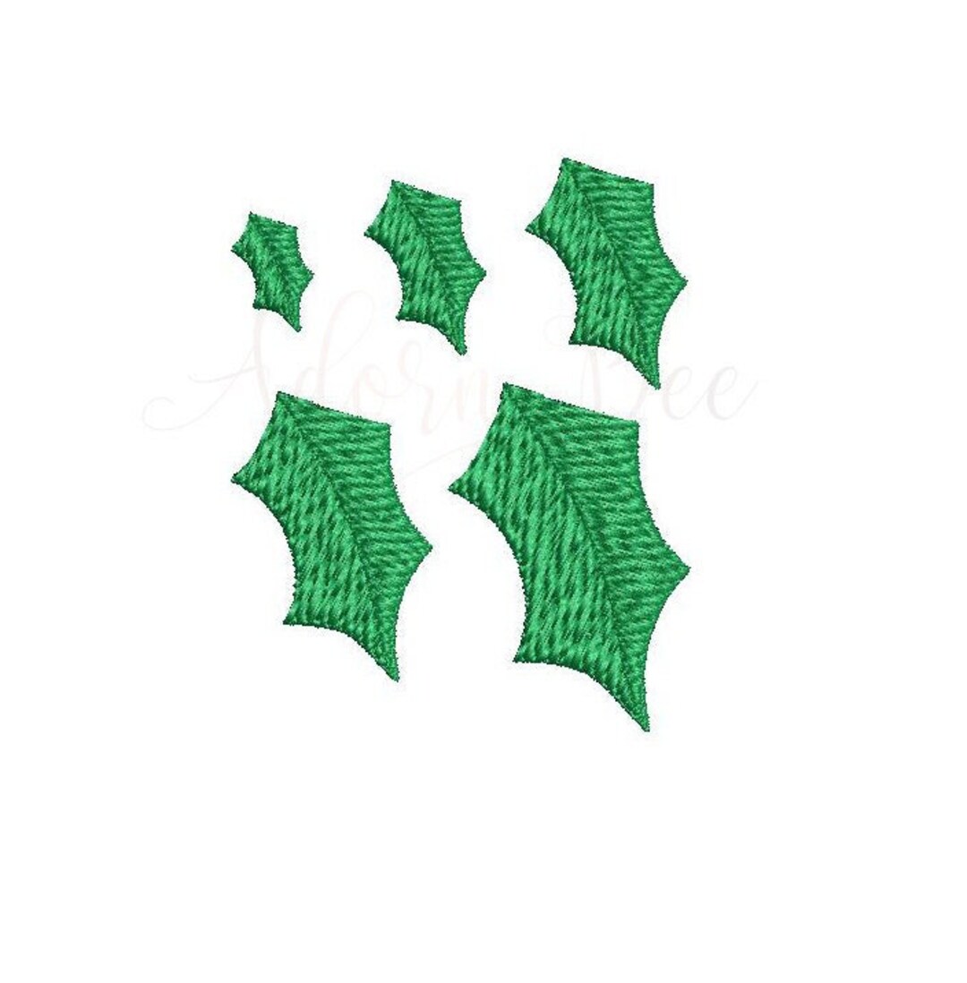 Mini Holly Leaf Embroidery Design 5 Sizes Winter Christmas Holly Dst ...