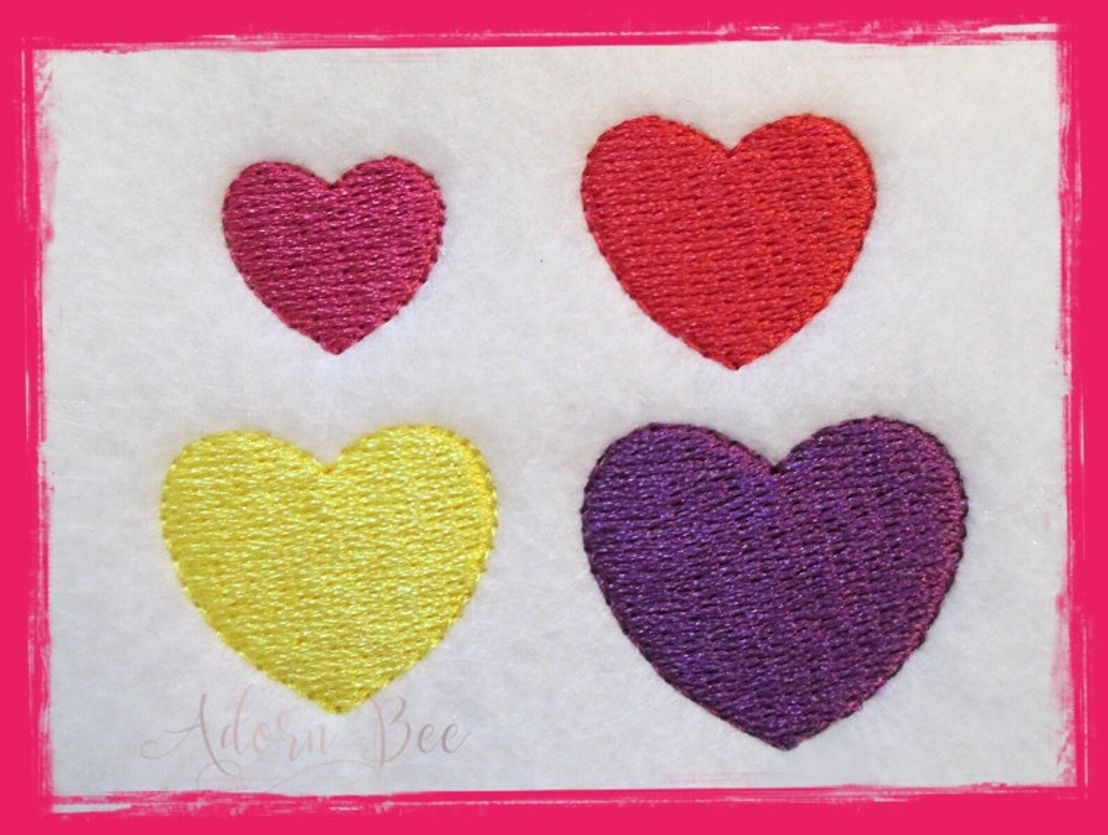 Mini Heart Machine Embroidery Design 4 SIZES Individual - Etsy