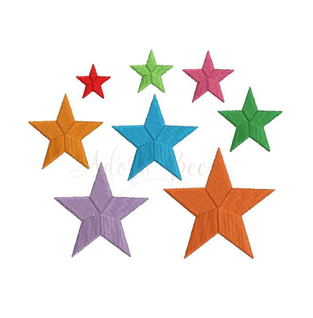 Star Machine Embroidery Design 8 Sizes Night Sky Outer Space Dst Exp ...