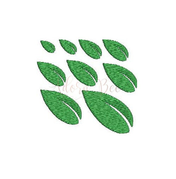Mini Leaf Embroidery Design - 9 Sizes - Spring Tree Plant Leaves - dst ...