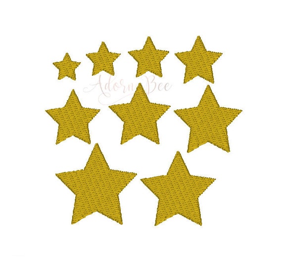 Mini Star Embroidery Design - 9 Sizes - Sky Outer Space - dst exp hus ...