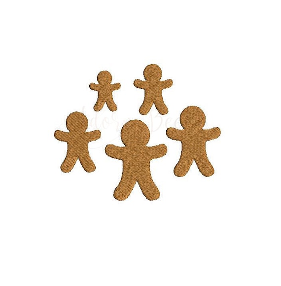 Mini Gingerbread Boy Embroidery Design - 5 Sizes - Christmas Cookie ...