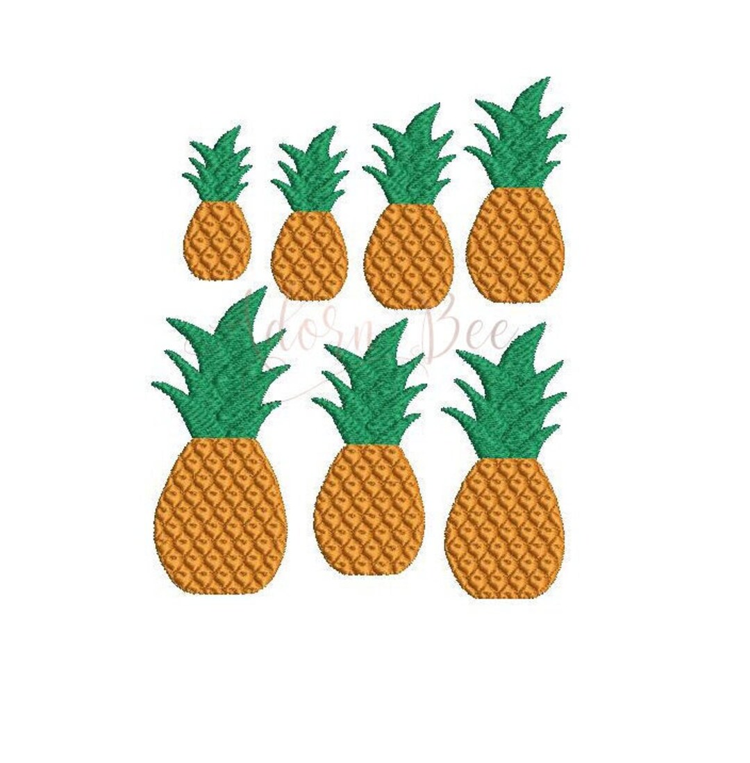 Mini Pineapple Embroidery Design - 7 Sizes - Tropical Fruit Food - Dst ...