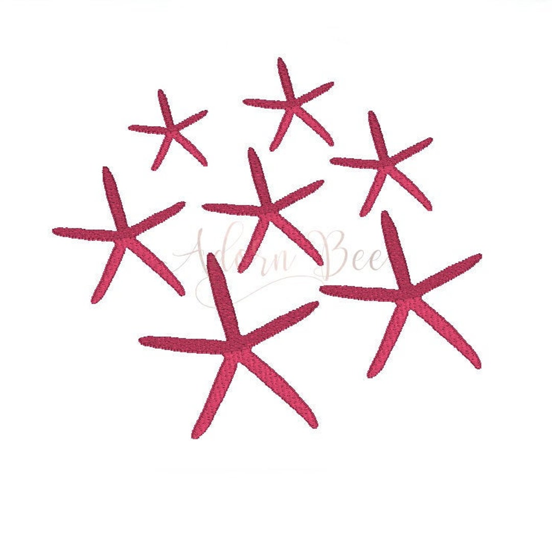 Thin Starfish Embroidery Design - 7 Sizes - Skinny Starfish Beach - Dst ...