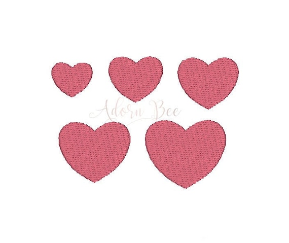 Mini Heart Embroidery Design - 5 Sizes - Valentines Day - dst exp hus ...