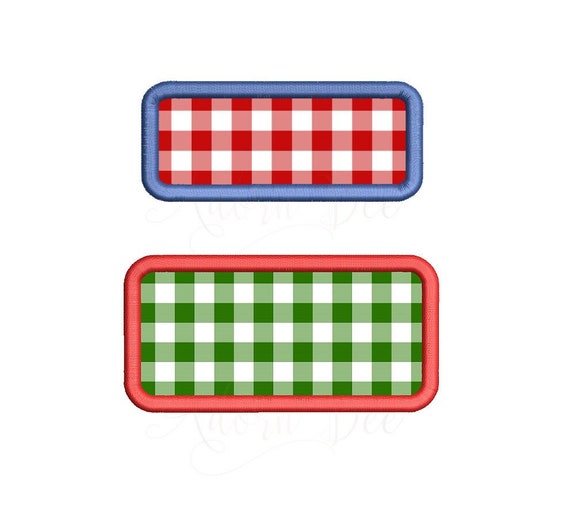 Rounded Rectangle Applique Name Tag Frame Embroidery Design - 2 Sizes ...