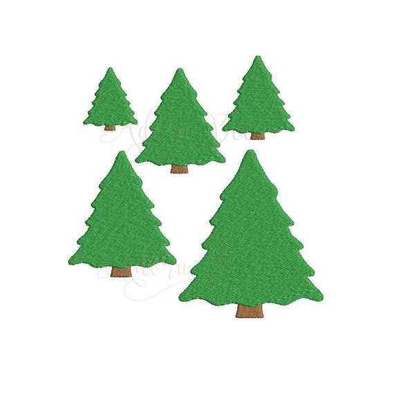 Christmas Tree Embroidery Design - 5 Sizes - Mini Winter Pine Tree ...