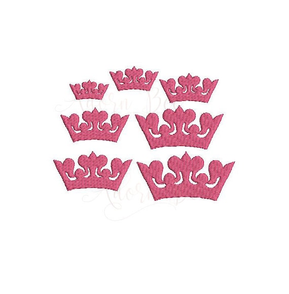 Mini Crown Embroidery Design - 7 Sizes - Tiara Princess Prince - dst ...