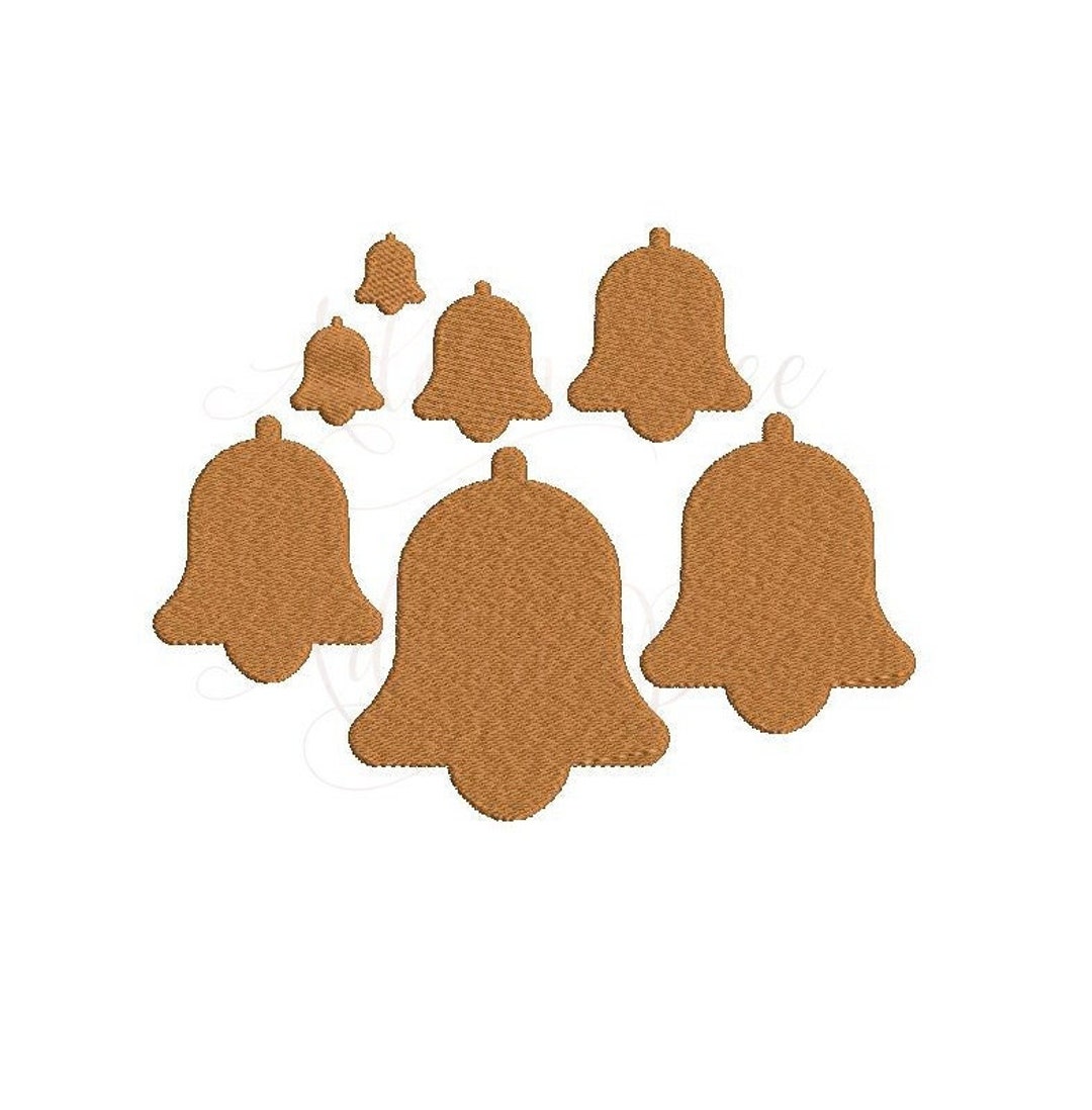 Bell Embroidery Design - 7 Sizes - Christmas Bell Shape - Dst Exp Hus ...