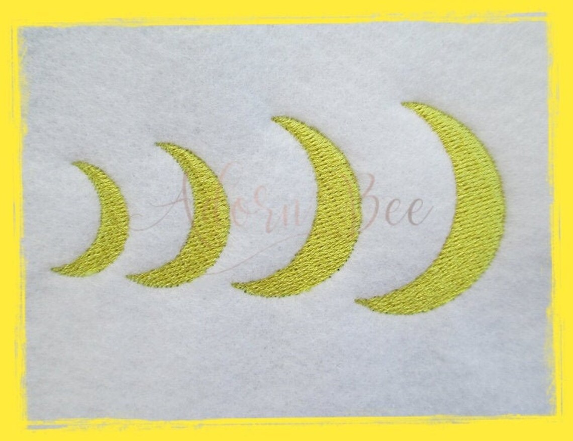 Crescent Moon Embroidery Design - 6 Sizes - Mini Moon Night Sky - Dst ...