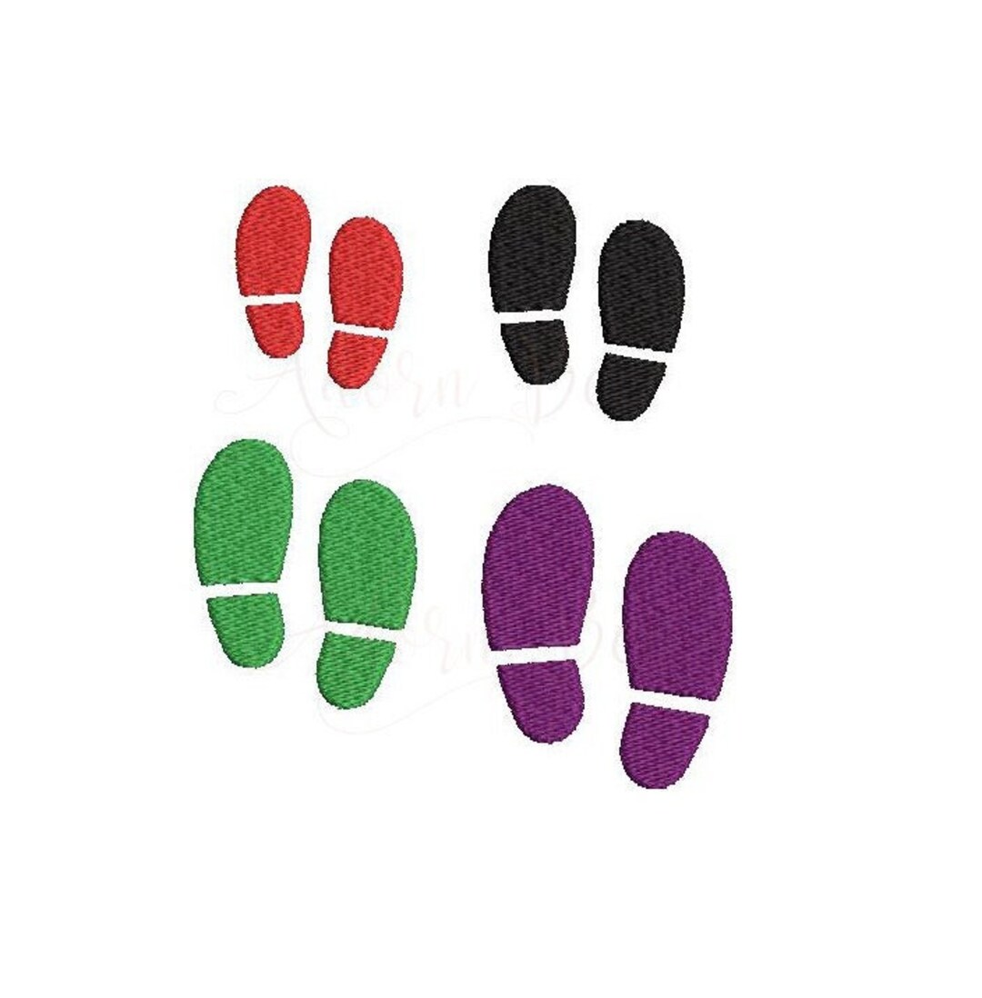 Mini Shoe Prints Embroidery Design - 4 Sizes - Dst Exp Hus Jef Pec Pes ...
