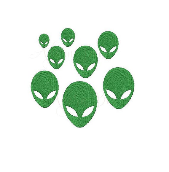 Alien Embroidery Design 8 Sizes Mini Alien Head Filled - Etsy