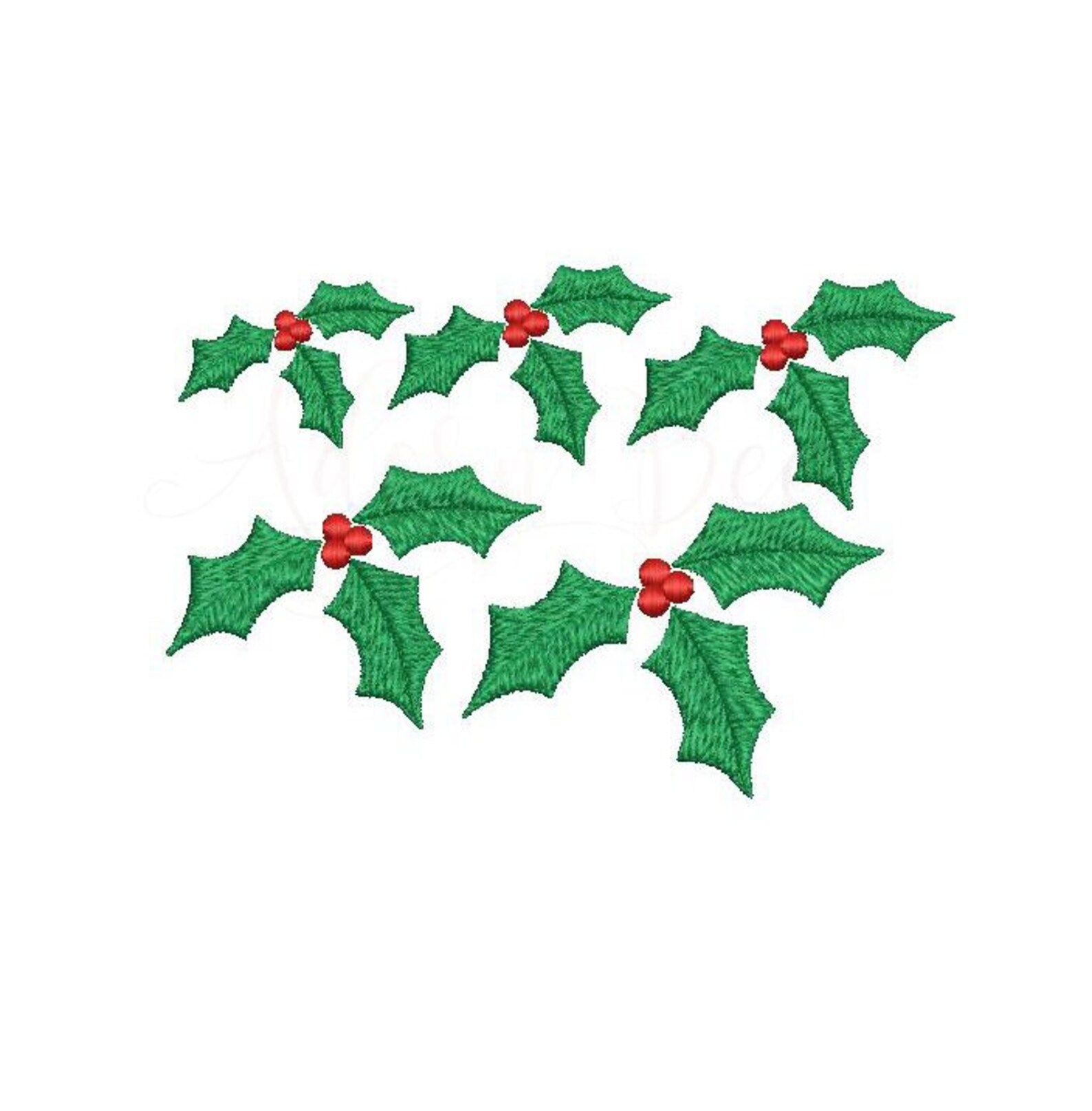 Mini Holly Embroidery Design - 5 Sizes - Christmas Winter Holly Leaves ...