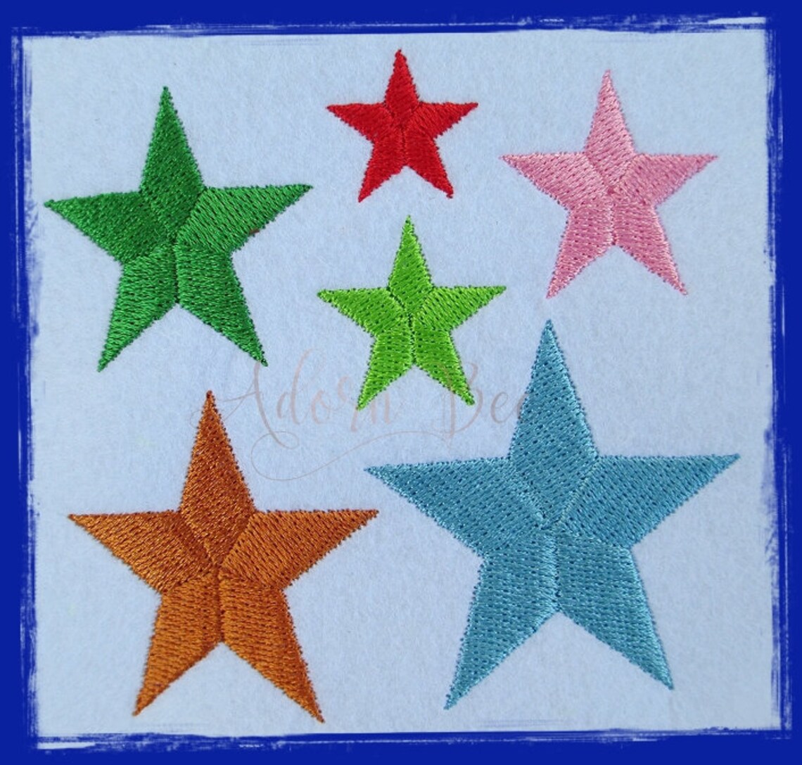 Star Machine Embroidery Design 8 Sizes Night Sky Outer - Etsy