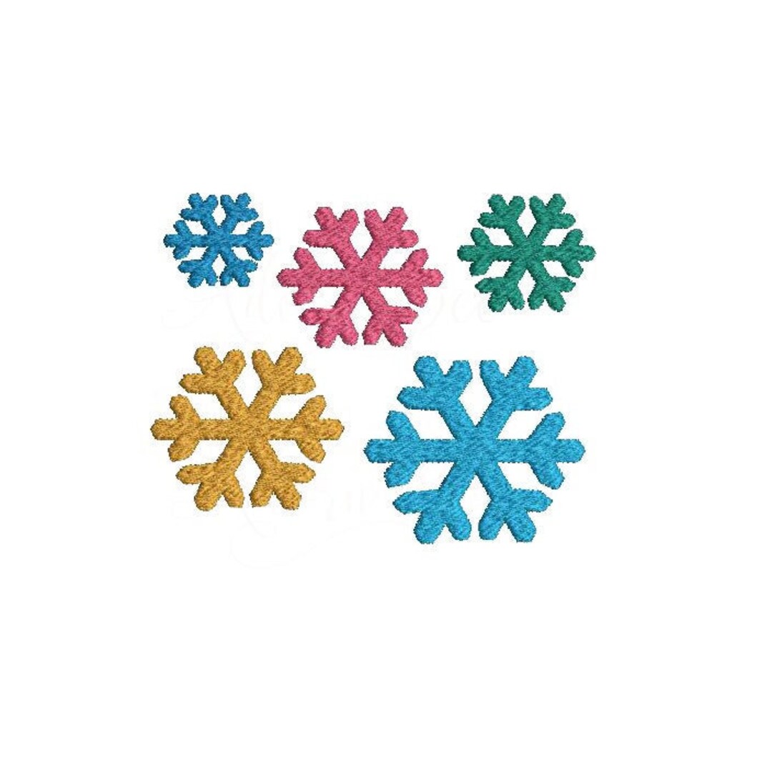 Mini Snowflake Embroidery Design - 5 Sizes - Winter Christmas Holiday ...