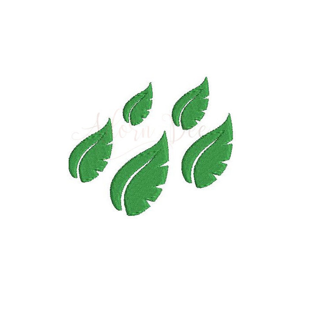 Mini Leaf Embroidery Design 5 Sizes Plant Tree Leaves Dst Exp Hus Jef ...
