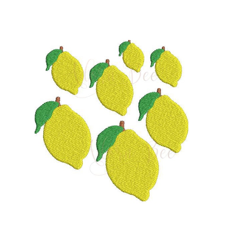Mini Lemon Embroidery Design 7 Sizes Fruit Food Citrus Dst Exp Hus Jef ...